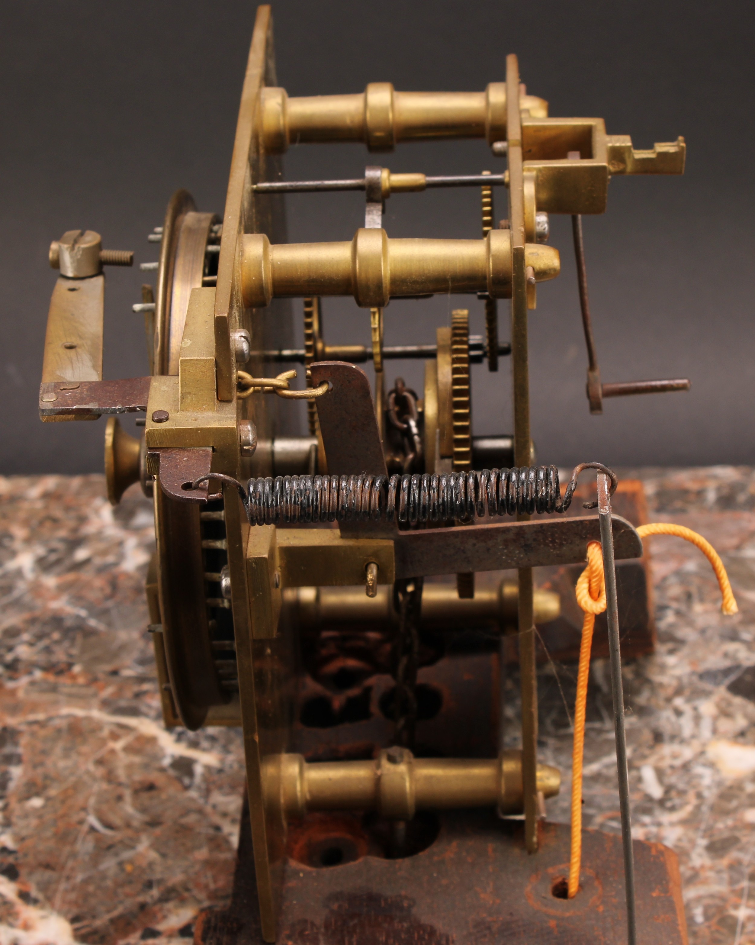 A 19th century oak nightwatchman’s noctuary longcase timepiece, 12.5cm ...