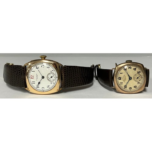 A gentleman's 9ct gold watch, Spikins From Dent, Pyramid, Arabic ...