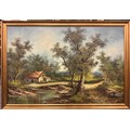 C Inness (British, 20th century) Autumn river landscape signed oil on ...