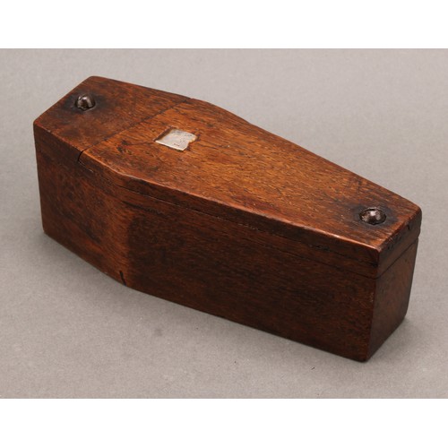 Treen and the Macabre - a 19th century oak novelty puzzle snuff box, as ...