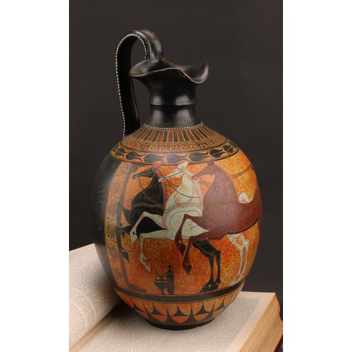 A large Grand Tour vessel, after an ancient oinochoe, decorated with ...