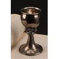 Omar Ramsden - an Arts and Crafts silver goblet, ovoid bowl with ...