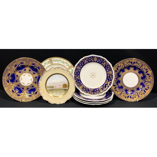 A 19th century Coalport cabinet plate, Newstead Abbey, painted by ...