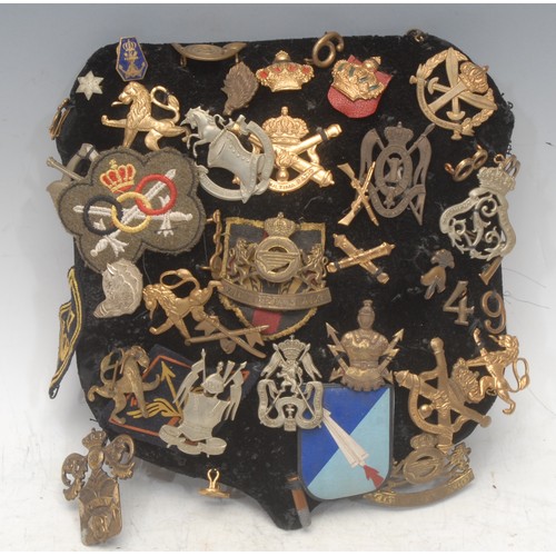 Military Interest - a Belgian 3rd Lancer Regiment brass badge; a ...