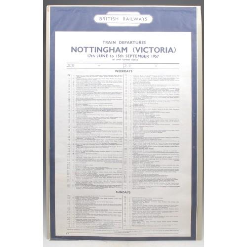 Railwayana - a mid-20th century British Railways poster timetable ...