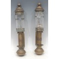 Railwayana - a pair of Victorian brass Great Western Railway carriage ...