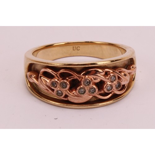 A 9ct welsh gold Clogau Cariad Am Byth diamond ring, hallmarked "375 ...