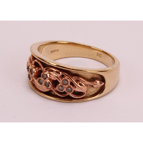 A 9ct welsh gold Clogau Cariad Am Byth diamond ring, hallmarked "375 ...