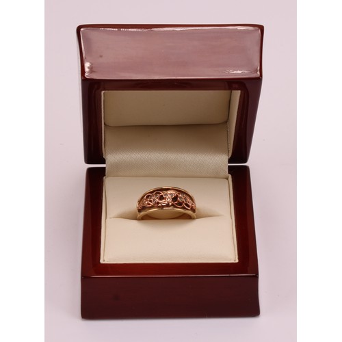 A 9ct welsh gold Clogau Cariad Am Byth diamond ring, hallmarked "375 ...