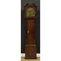 A George III oak longcase clock, 33cm circular brass dial inscribed ...