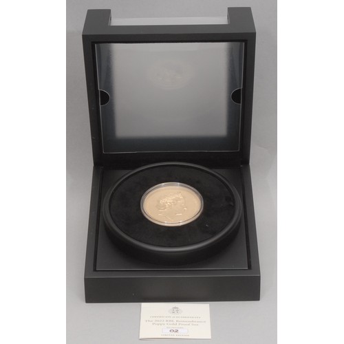 Gold proof coins - 22ct gold The RBL Remembrance ten pound 5oz coin ...