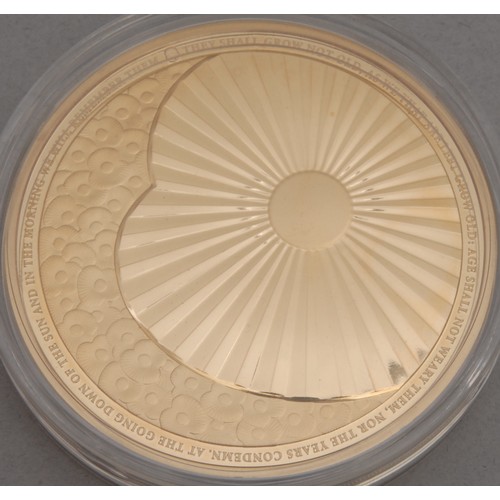 Gold proof coins - 22ct gold The RBL Remembrance ten pound 5oz coin ...