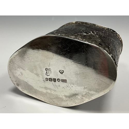 A 19th century Dutch silver tea caddy, rounded lozenge form, pineapple ...