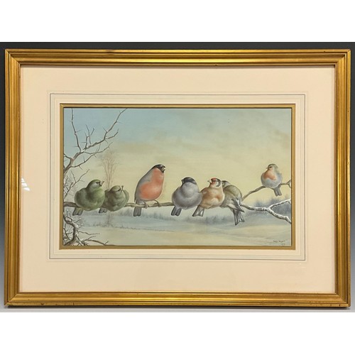 Harry Bright (1846 - 1895) Birds on a Snowy Branch signed, dated 1883 ...