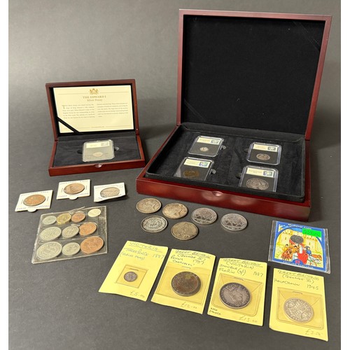 Silver coins - an Edward I silver long cross penny, a Henry III long ...