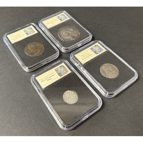 Silver coins - an Edward I silver long cross penny, a Henry III long ...