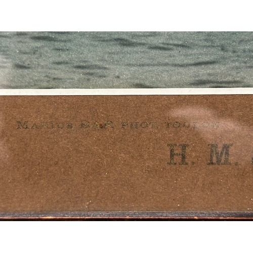 WW2 British Framed colourised photograph of Destroyer HMS Viscount D92 ...