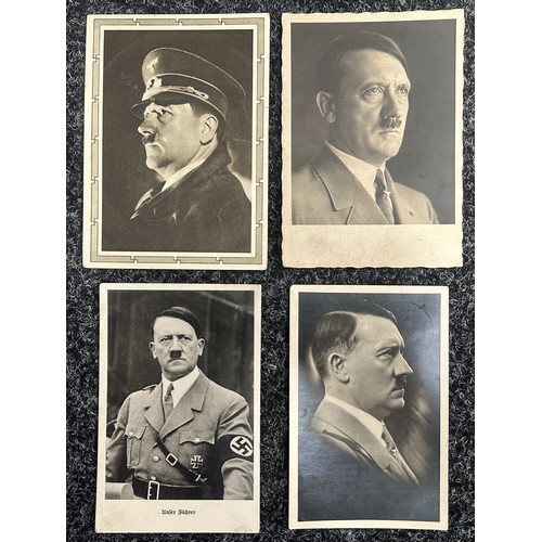 WW2 Third Reich Adolf Hitler Postcards x 4. All have been posted. (4)