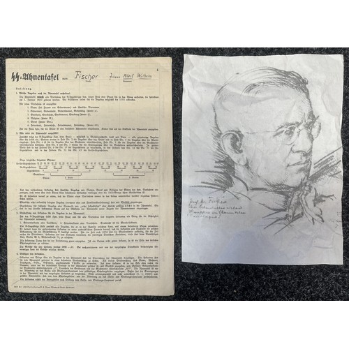 WW2 Third Reich SS Ahnentafel for Johann Albert Wilhelm Fischer. (Dr ...