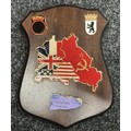 British Army Berlin Brigade Plaque with a small peice of the Berlin ...
