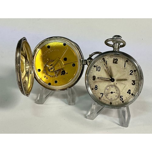 Watches - a George V silver cased pocket watch, Birmingham 1913; a ...