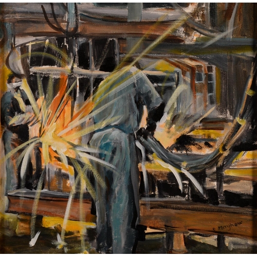 Eleanor Mayhew (contemporary) The Blacksmith Shop signed, oil on canvas ...