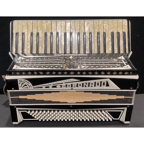 Musical Instruments - a Coronado accordion, pearlescent keys, leather ...