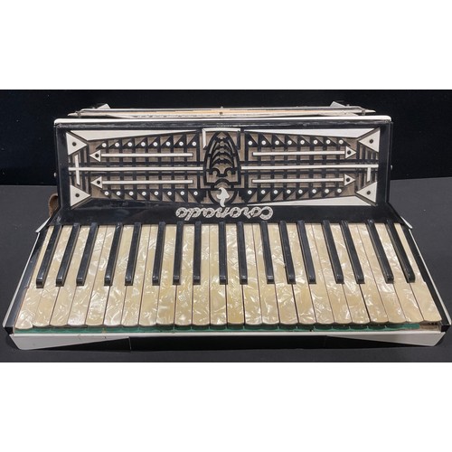 Musical Instruments - a Coronado accordion, pearlescent keys, leather ...