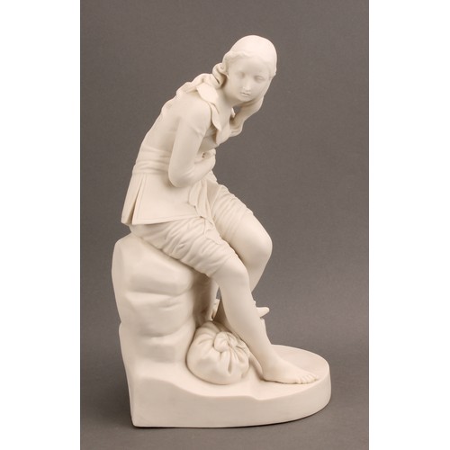 A John Bell parian ware figure, Dorothea, 35.5cm high, lozenge mark, c.1847