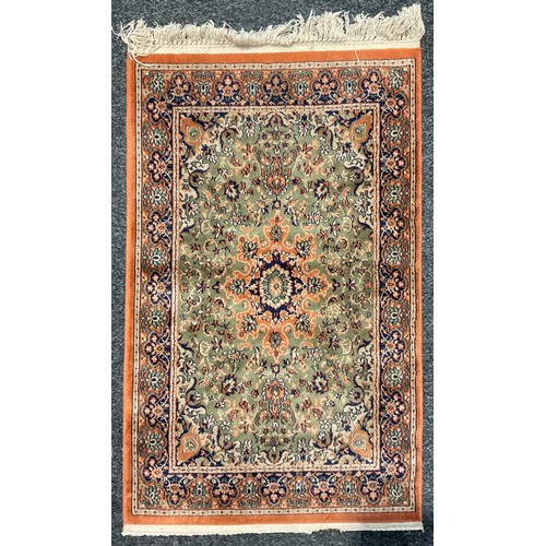 A Belgian Tabriz silk rug 67.5cm x 113cm