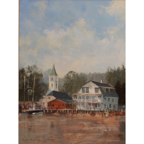 Roy Perry (1935 - 1993) Waterfront Near Bath, Maine, [New England ...