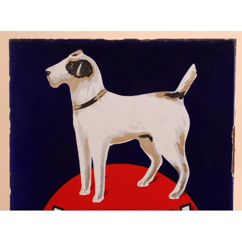 Advertising - a rectangular double sided flanged pictorial enamel sign ...