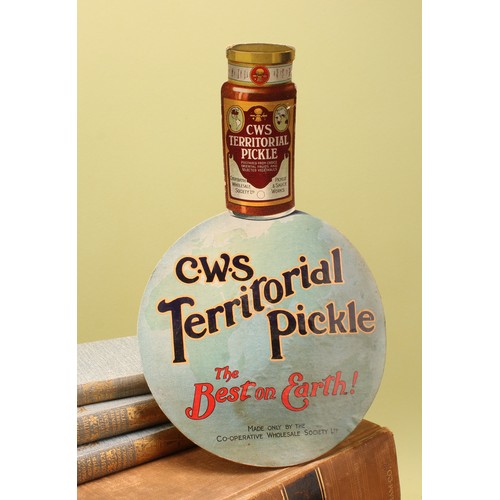 Advertising - an early 20th century showcard, C.W.S. Territorial Pickle ...