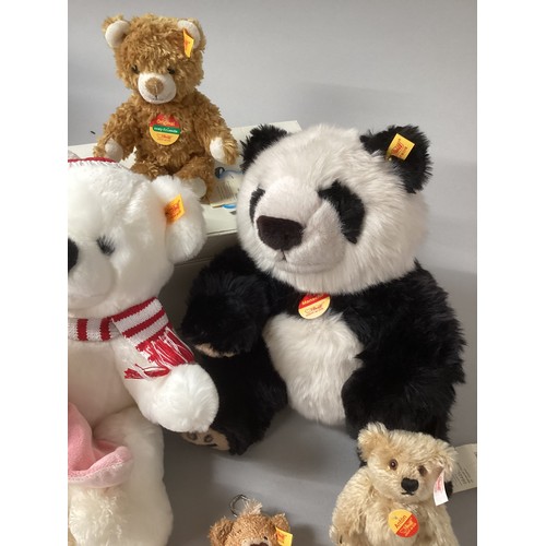 Steiff Vintage teddy bears to include a 064258 Panda 25cm seated with ...