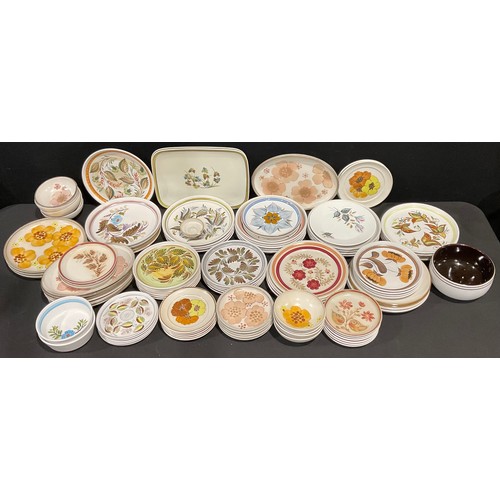 A large quantity of Denby Pottery tableware, various patterns ...