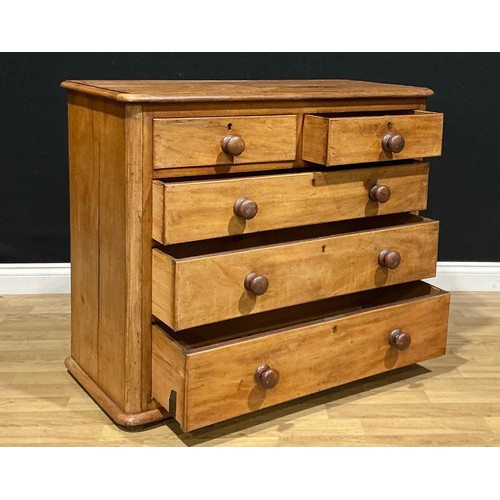 A Victorian mahogany chest, of two short and three long drawers, 85cm ...