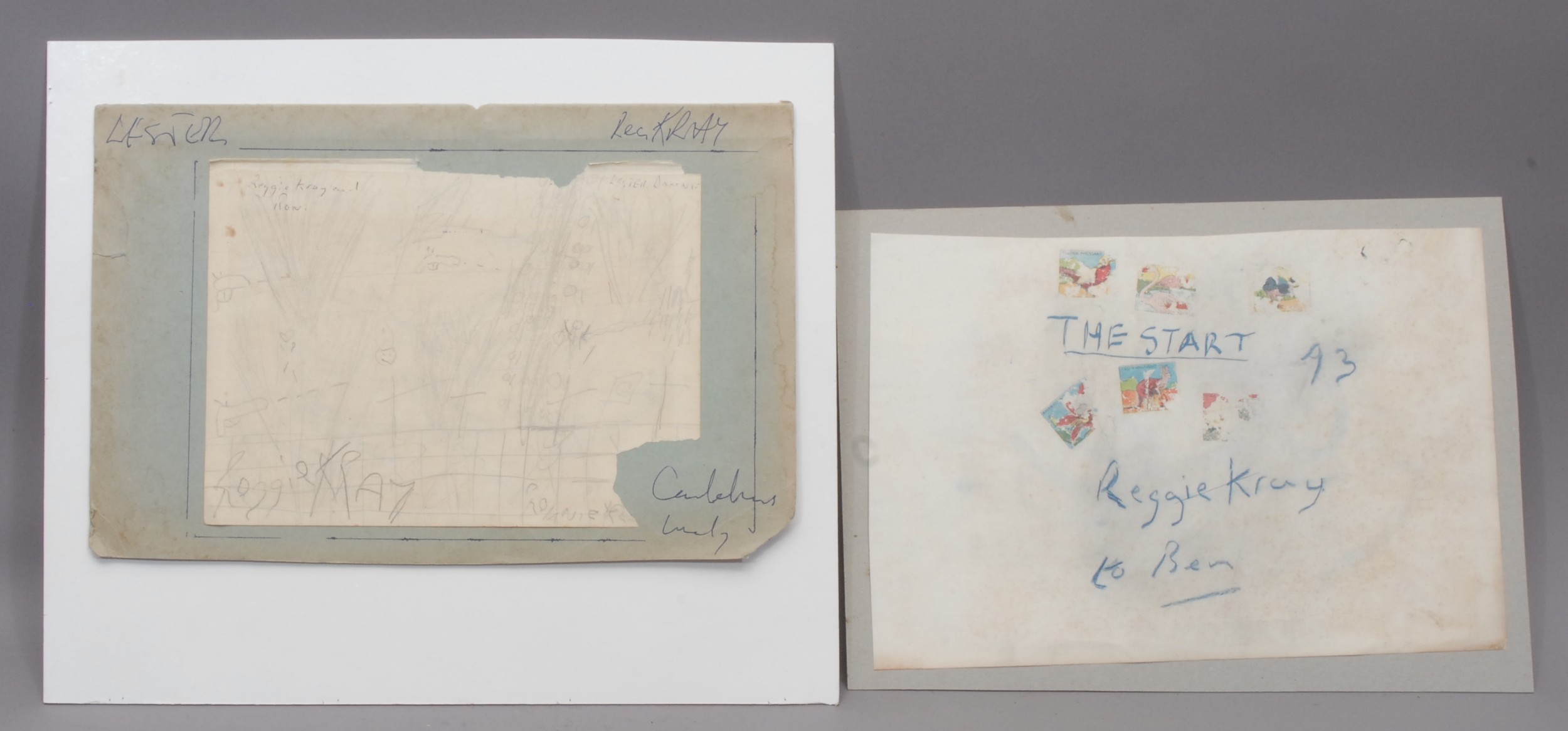 After Reggie Kray Figures and Gunshots bears signature, 19cm x 25cm ...