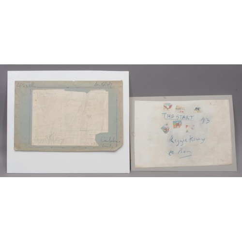 After Reggie Kray Figures and Gunshots bears signature, 19cm x 25cm ...