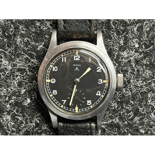 WW2 British “Watch, Wrist, Waterproof” with black enamal dial with ...