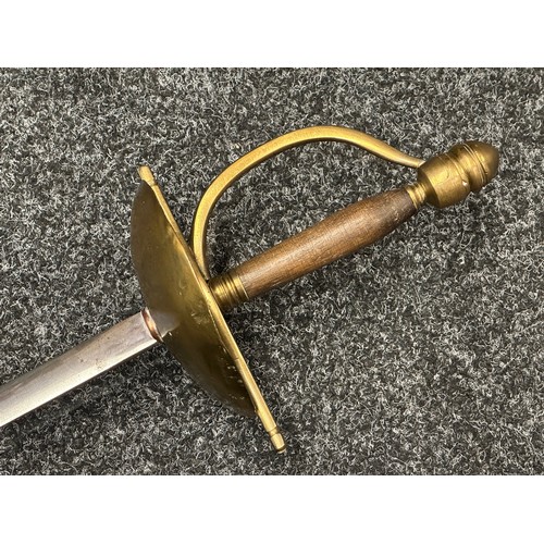 A collection of three Rapiers: One with decorated etched double edged blade with battle scene, 846mm