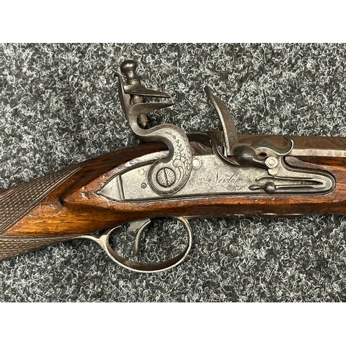 Flintlock Shotgun with 885mm long barrel, lock is maker marked "Newton ...