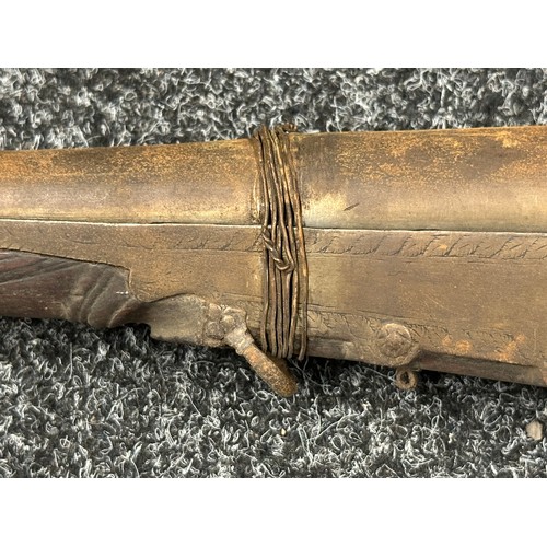 Indian Matchlock Musket with 124.5cm long barrel. Bore approx. 16mm ...