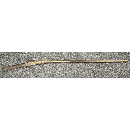 Indian Matchlock Musket with 124.5cm long barrel. Bore approx. 16mm ...