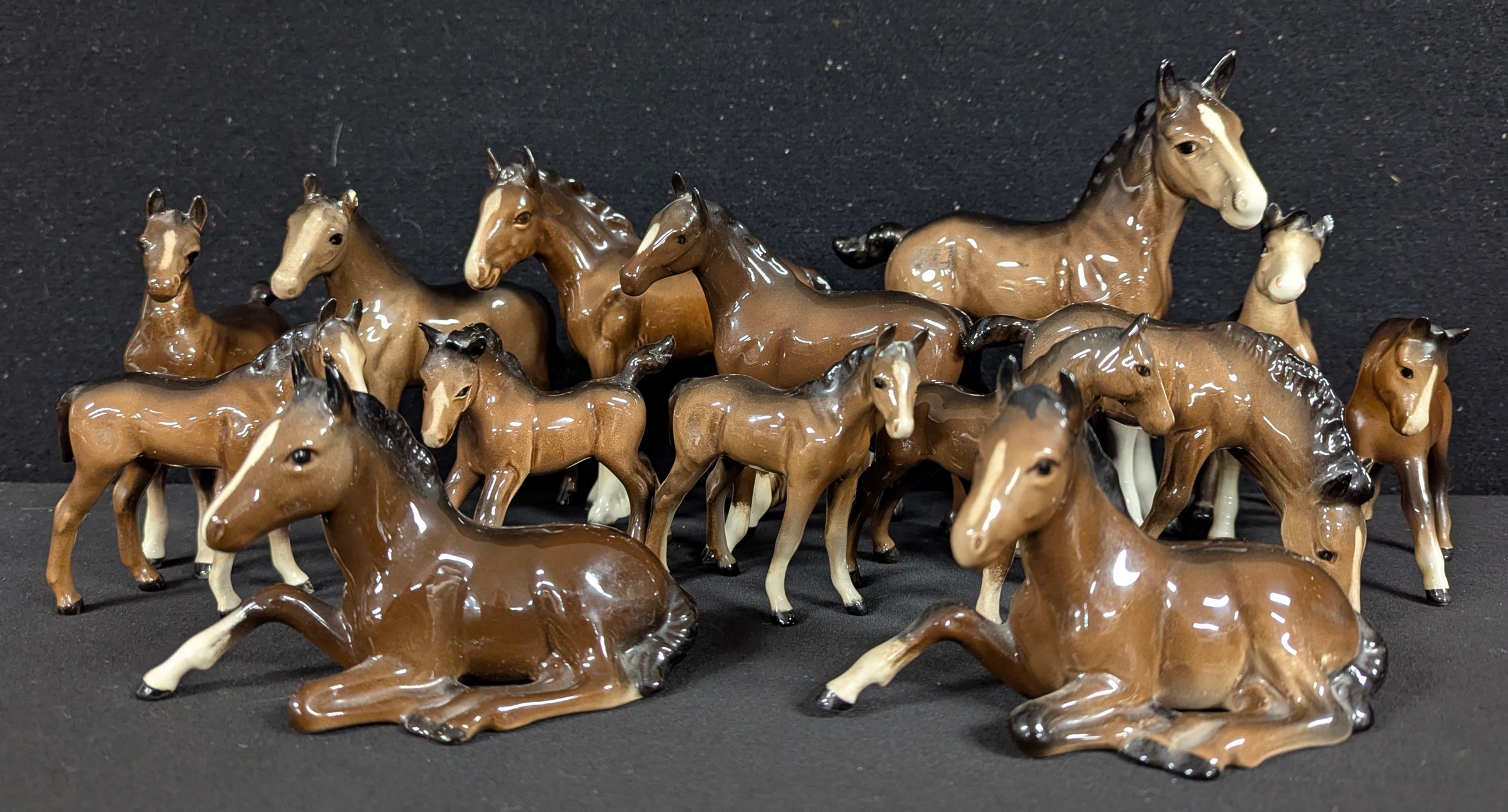 A Beswick model of a gloss bay Shire Horse foal, 15cm, printed mark ...