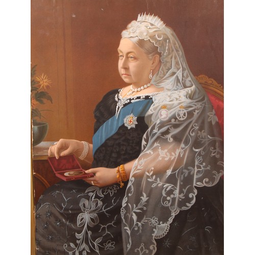 Royalty - a 19th century coloured lithograph, Queen Victoria in ...