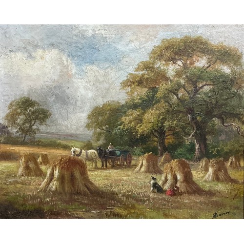 Alfred Banner (fl. 1880-1915) Gathering the Corn, near Ingleby ...