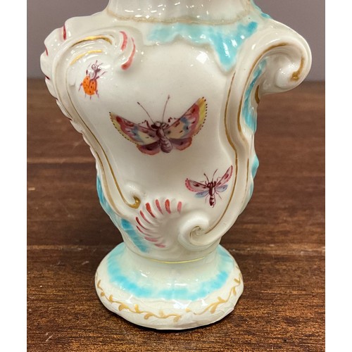 An 18th century Derby rococo scroll flower vase of asymmetrical form ...