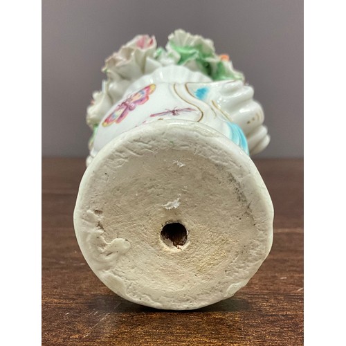 An 18th century Derby rococo scroll flower vase of asymmetrical form ...