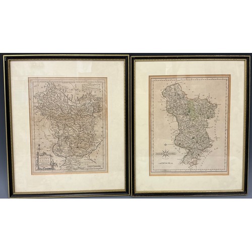 Cartography Maps - a Christo Saxton hand coloured map Derbyshire, title ...