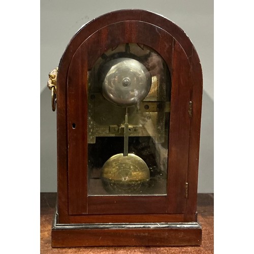 A Regency mahogany arched top table or bracket clock, 17.5cm white ...